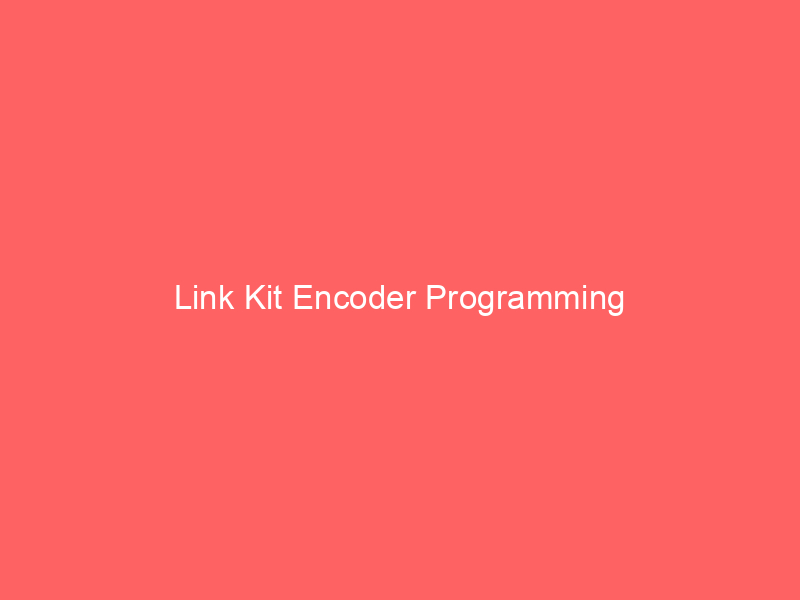 Link Kit Encoder Programming | Techomad Military Audio